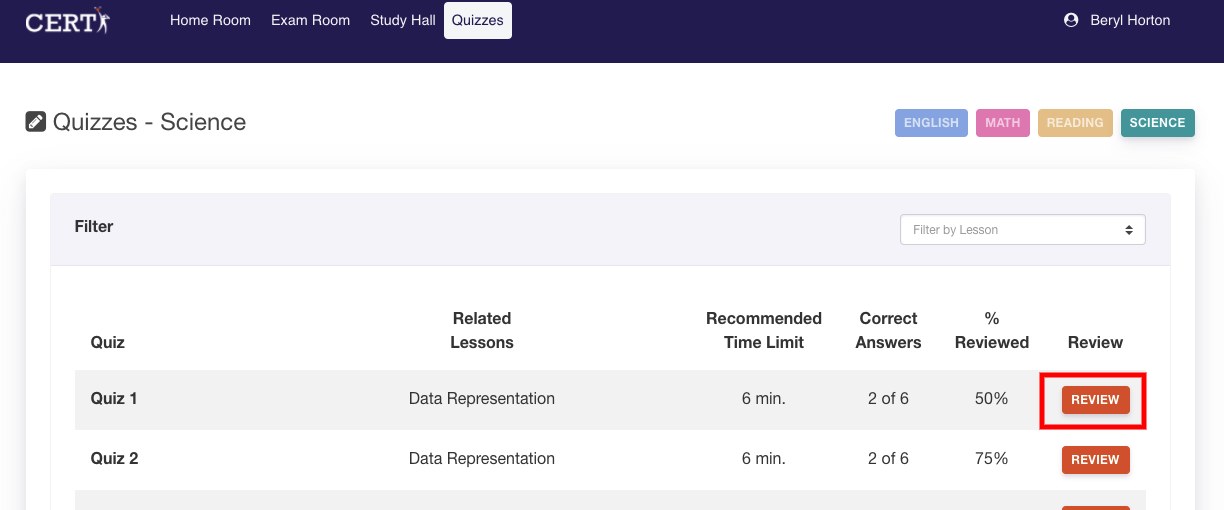 CERT Student User Guide